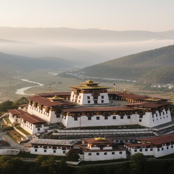 Tashichho Dzong, a Fortress at the Site of Blue Stone Dzong